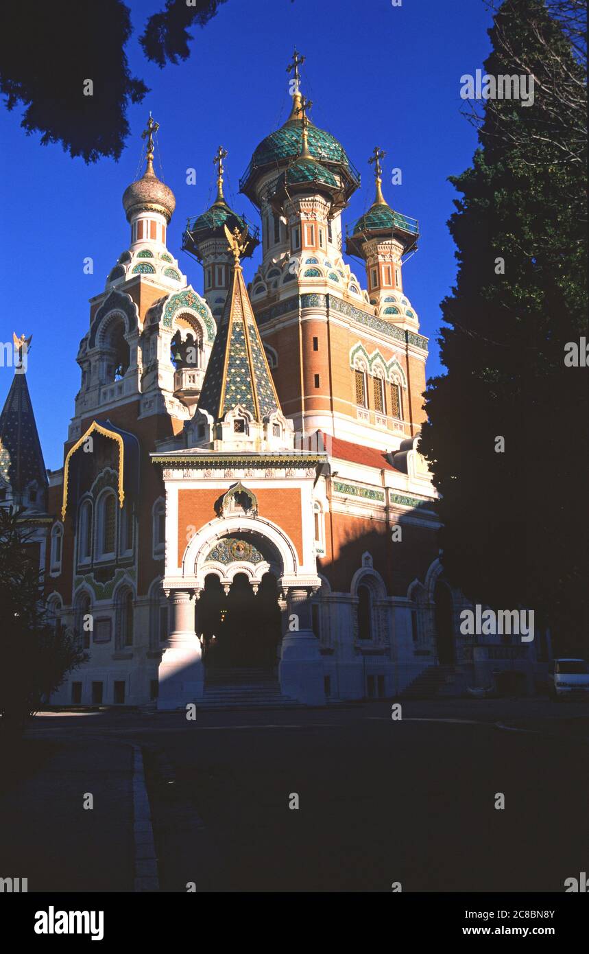 Russian church St Nicholas of Nice on the French Riviera Stock Photo ...