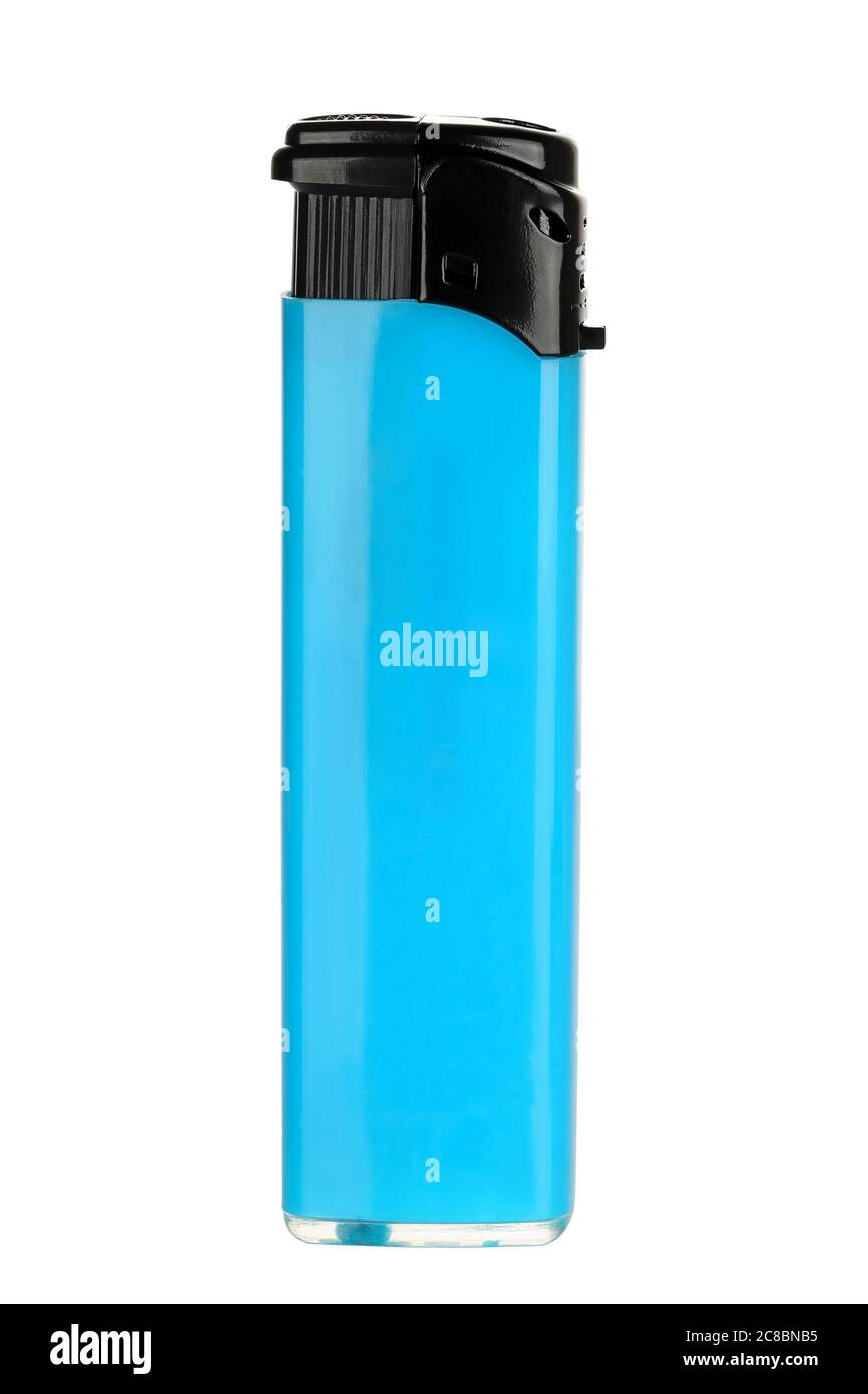 blue lighter isolated on white Stock Photo - Alamy