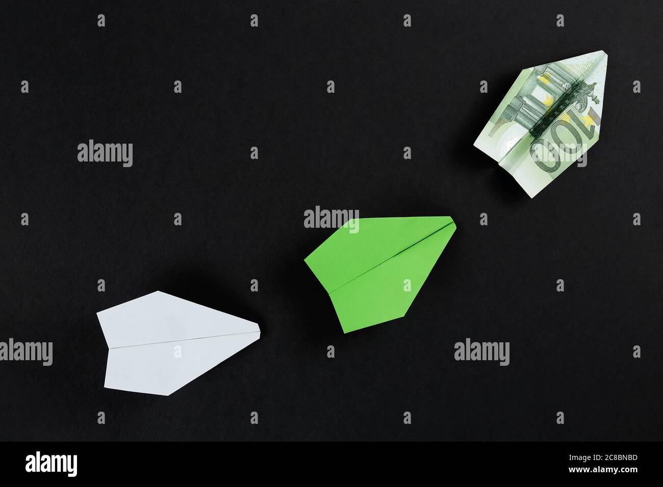 paper plane transforms into banknote, turning ideas into money concept ...