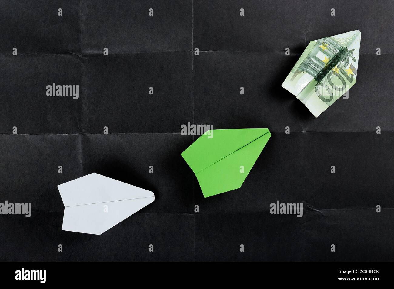 paper plane transforms into banknote, turning ideas into money concept ...