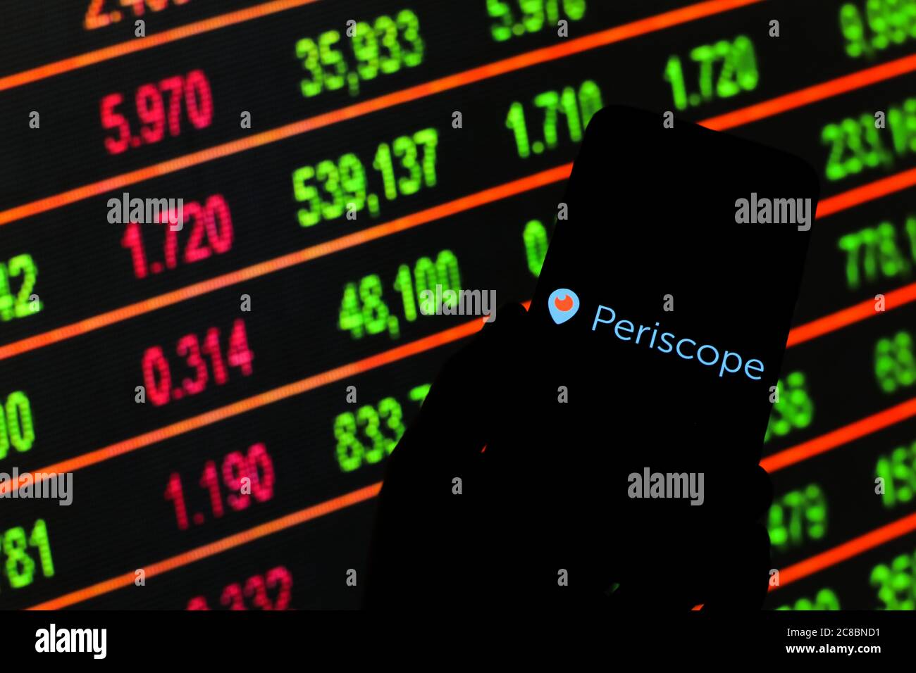 In this photo illustration a Periscope app logo seen displayed on a ...
