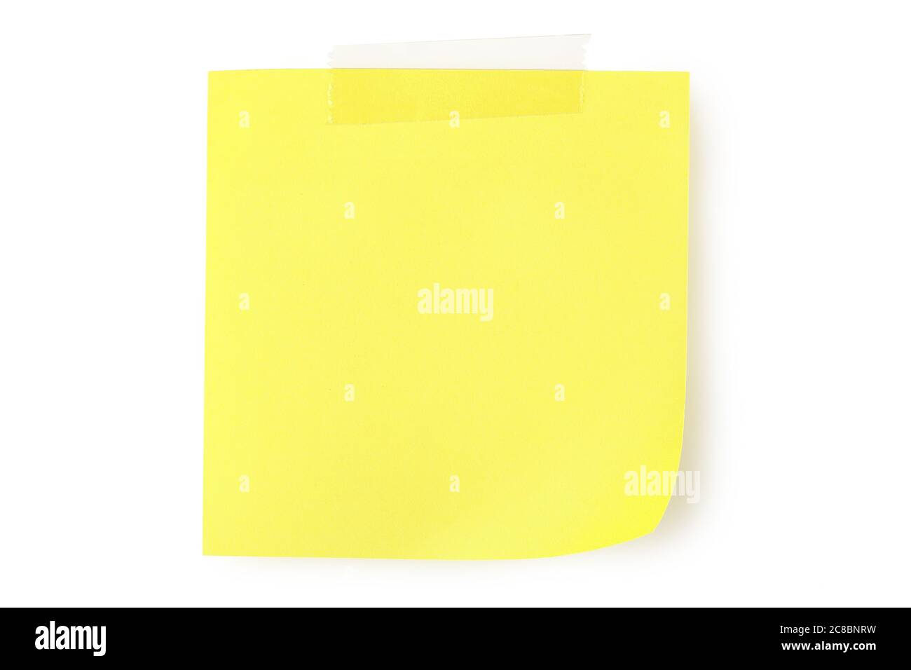 blank yellow note with adhesive tape isolated Stock Photo - Alamy