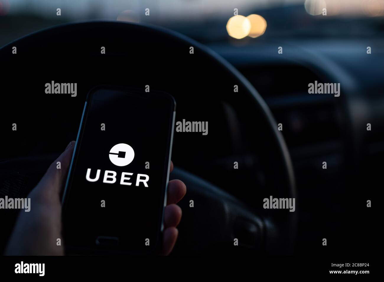Uber logo hi-res stock photography and images - Alamy