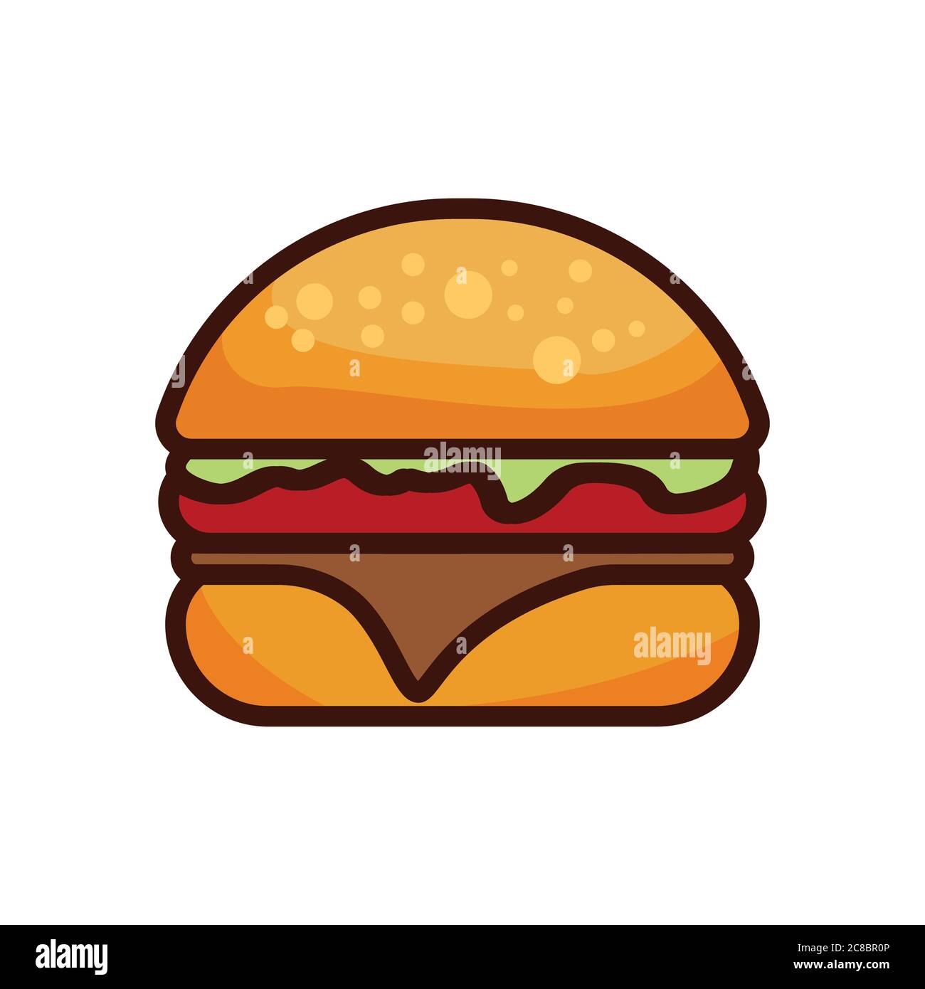 Delicious burger flat icon. Design template vector Stock Vector Image ...
