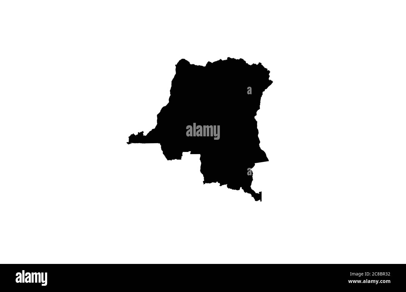 Congo, democratic republic of, map outline vector illustration Stock ...