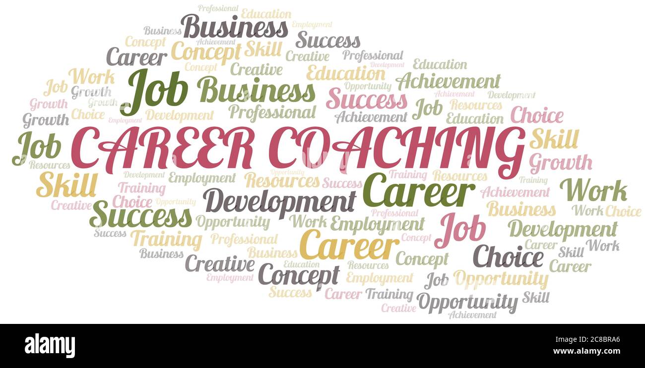 Career Coaching typography vector word cloud. Wordcloud collage made ...