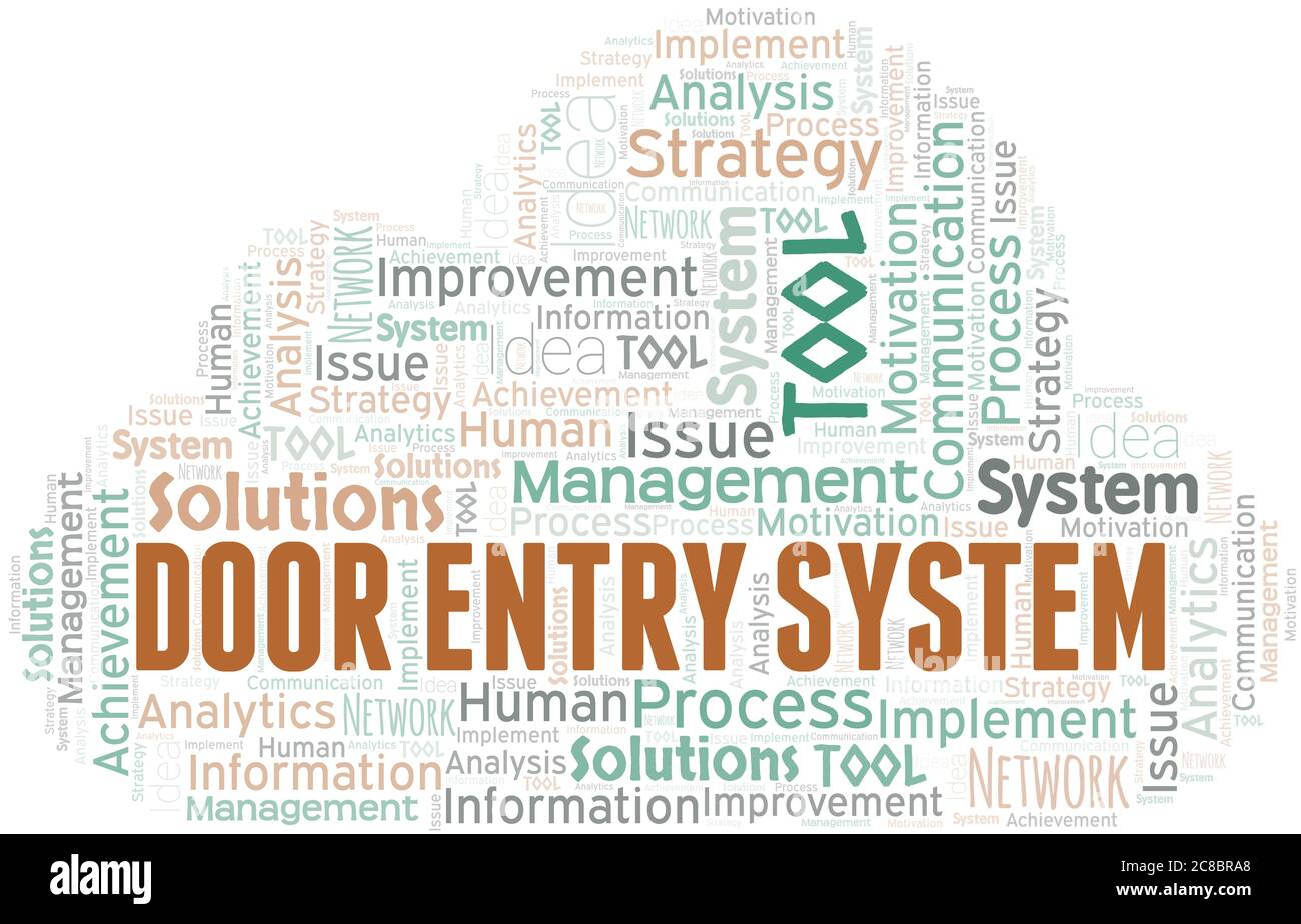 Door Entry System typography vector word cloud. Wordcloud collage made ...
