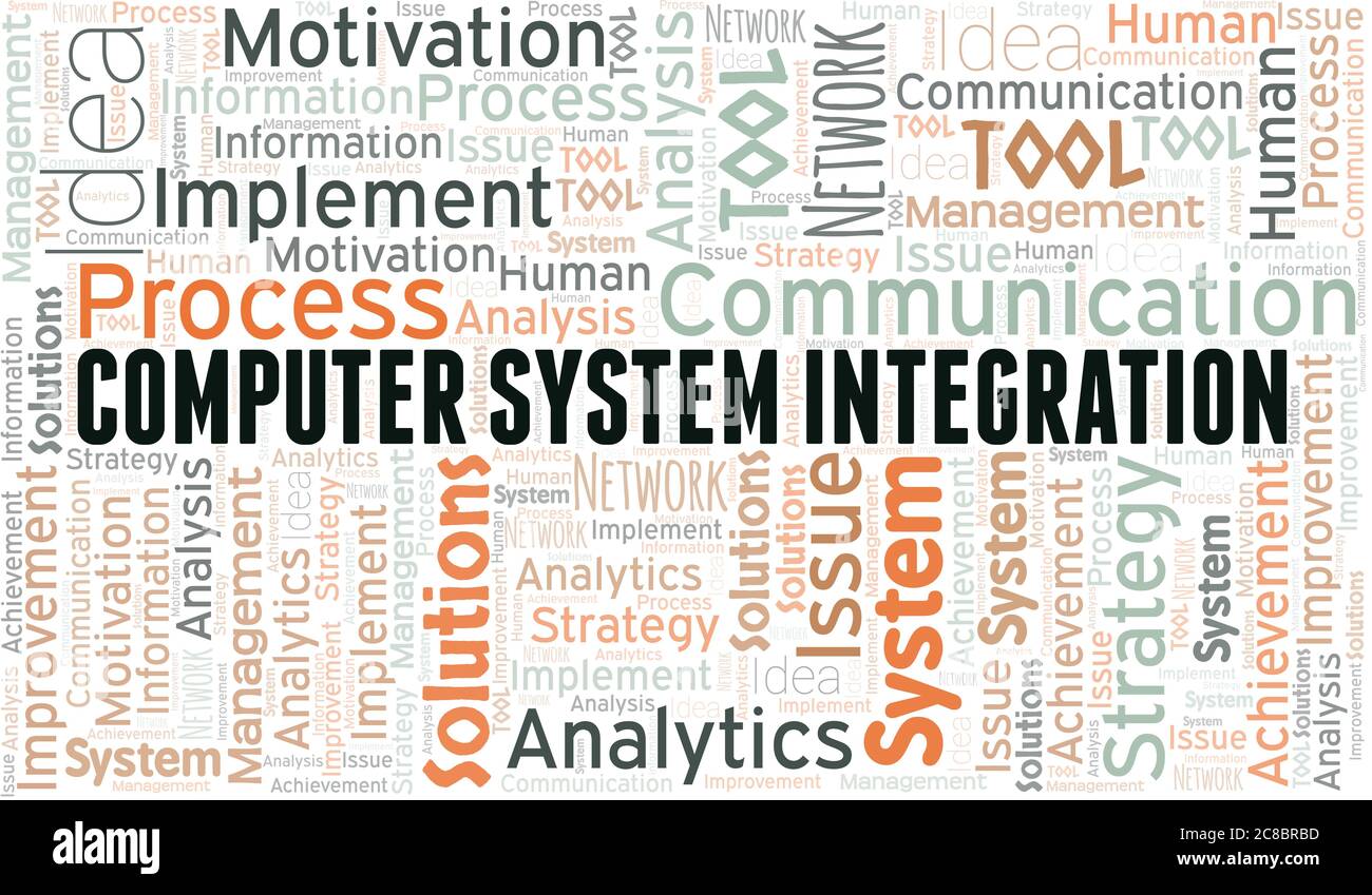 Computer System Integration typography vector word cloud. Wordcloud ...