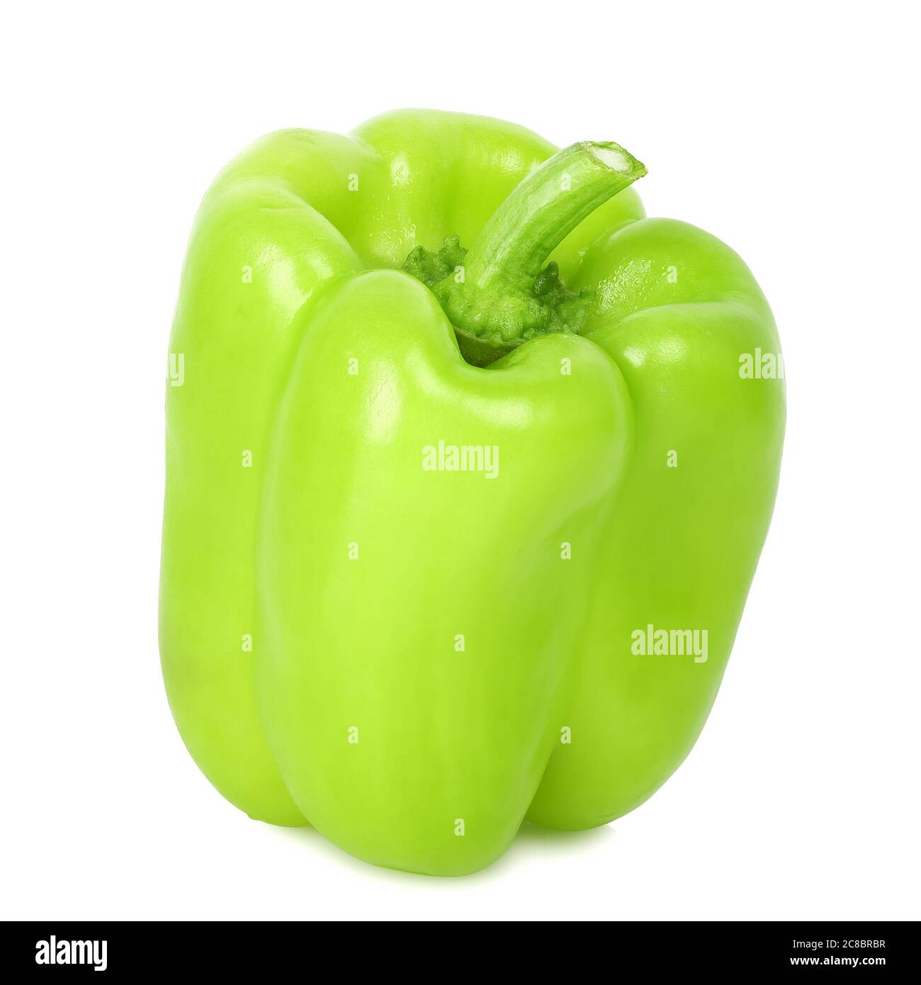 single bell pepper isolated on white Stock Photo - Alamy
