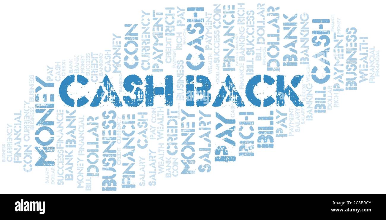 Cash Back typography vector word cloud. Wordcloud collage made with the ...