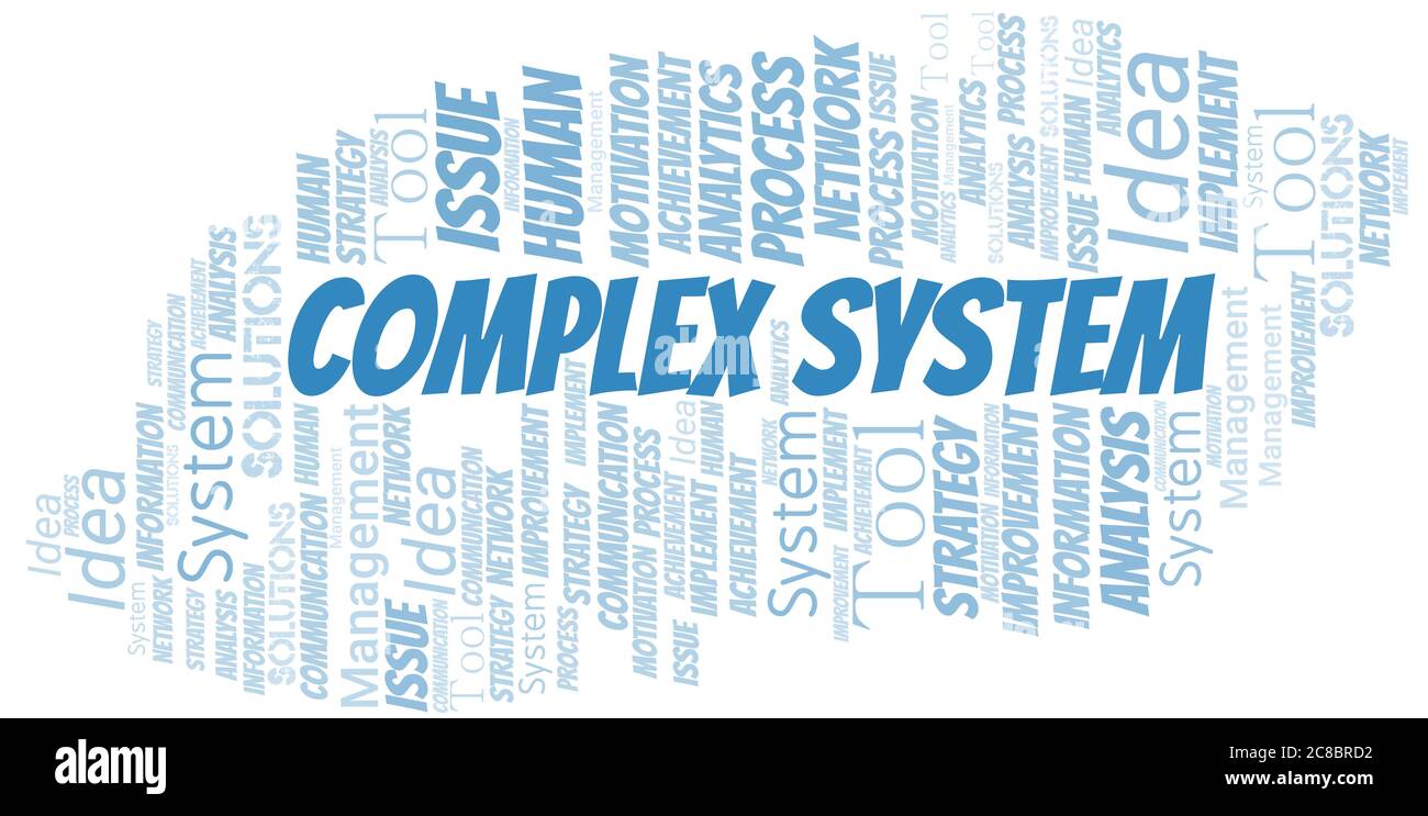 Complex System typography vector word cloud. Wordcloud collage made ...