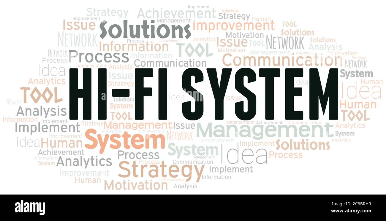Hi-Fi System typography vector word cloud. Wordcloud collage made with ...