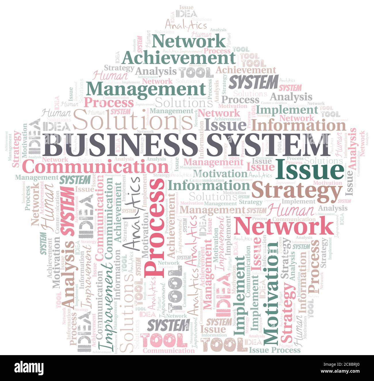 Business System typography vector word cloud. Wordcloud collage made ...