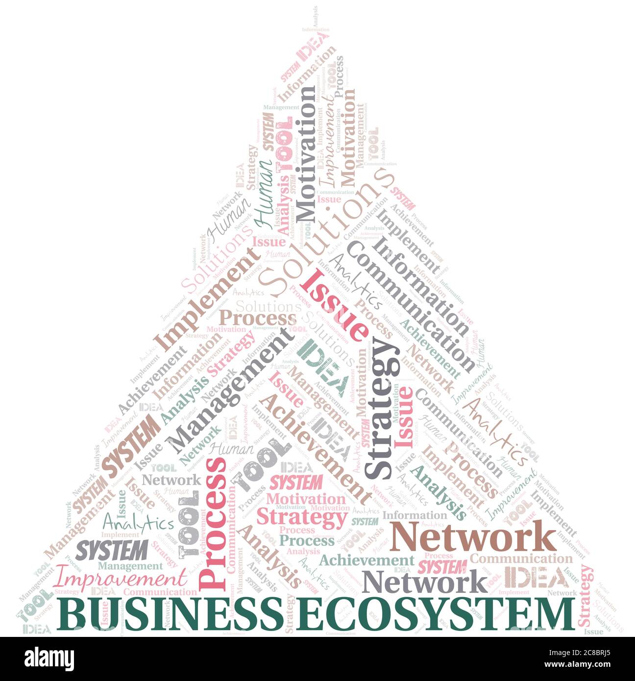 Business Ecosystem typography vector word cloud. Wordcloud collage made ...