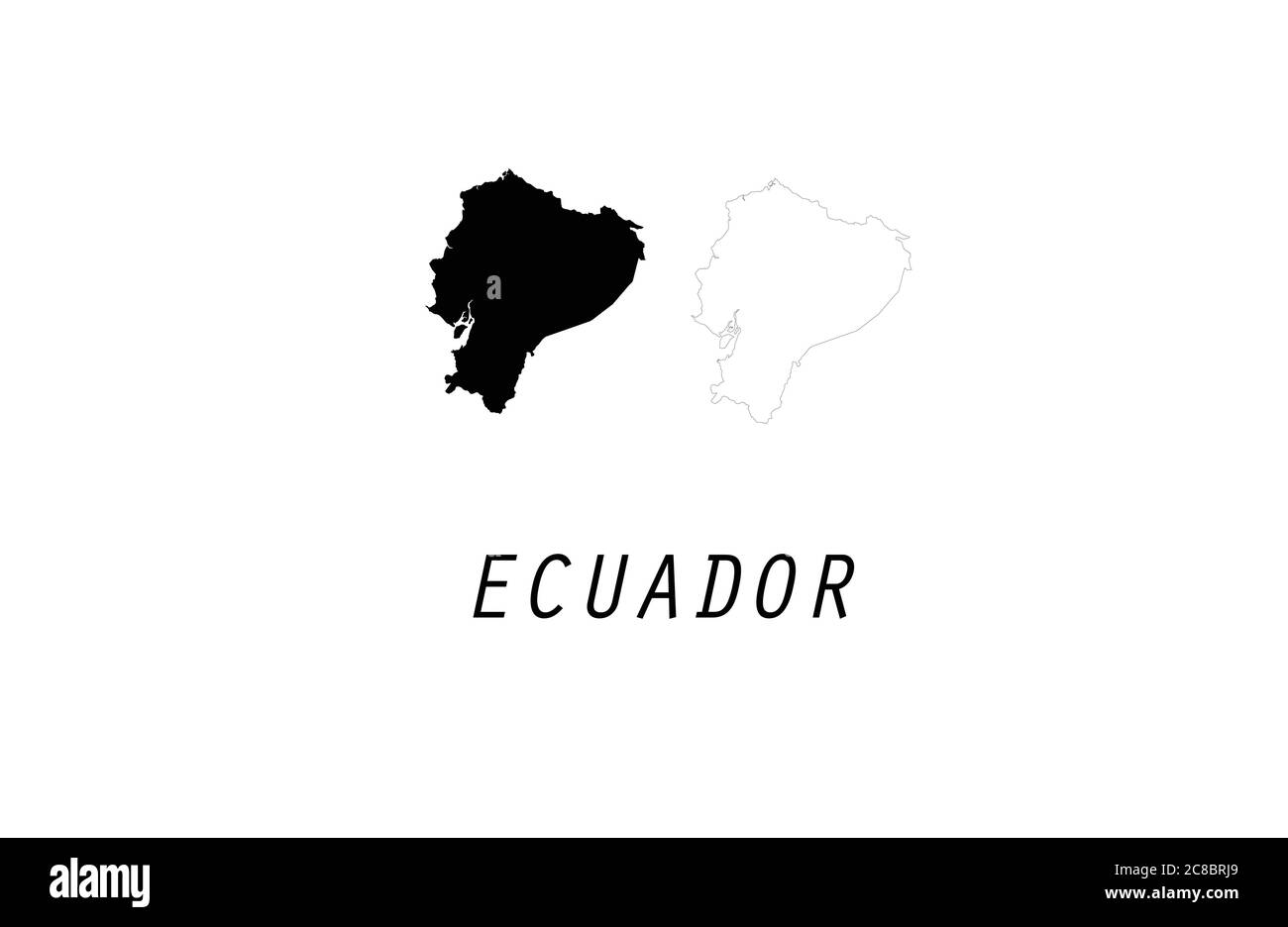 Ecuador map outline vector illustration Stock Vector Image & Art - Alamy