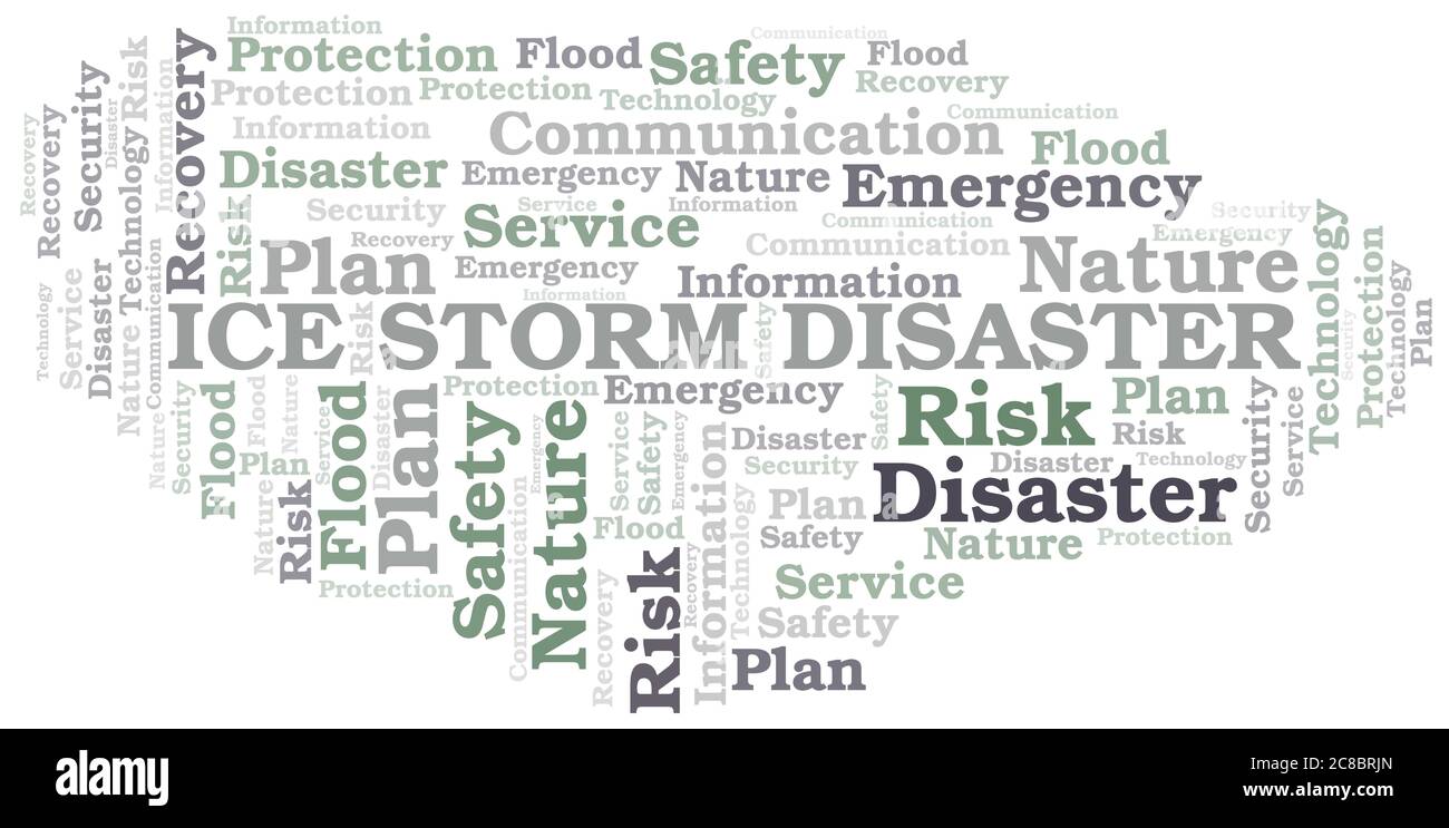 Ice Storm Disaster typography vector word cloud. Wordcloud collage made ...