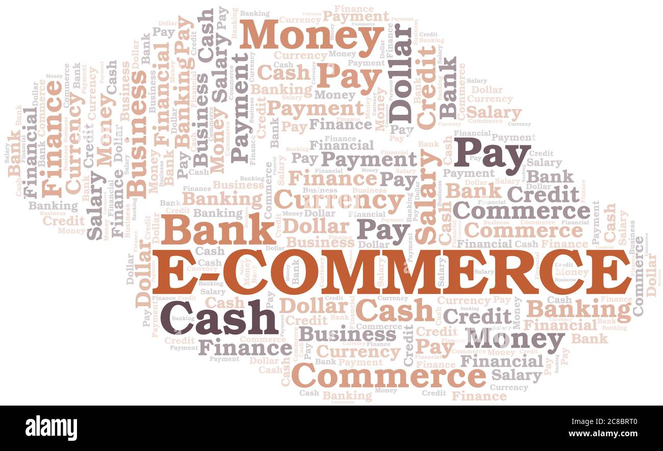 E-Commerce typography vector word cloud. Wordcloud collage made with ...