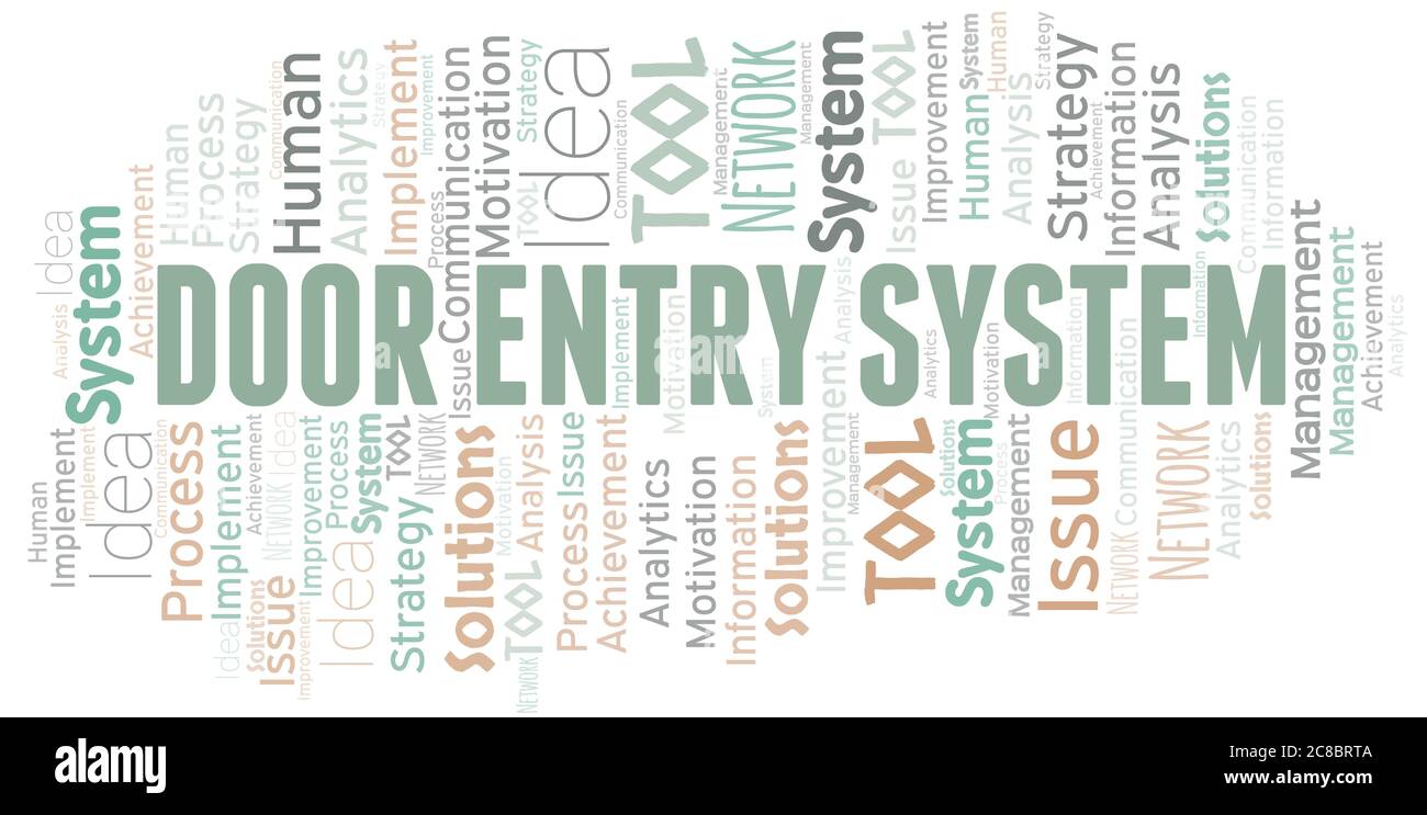 Door Entry System typography vector word cloud. Wordcloud collage made ...
