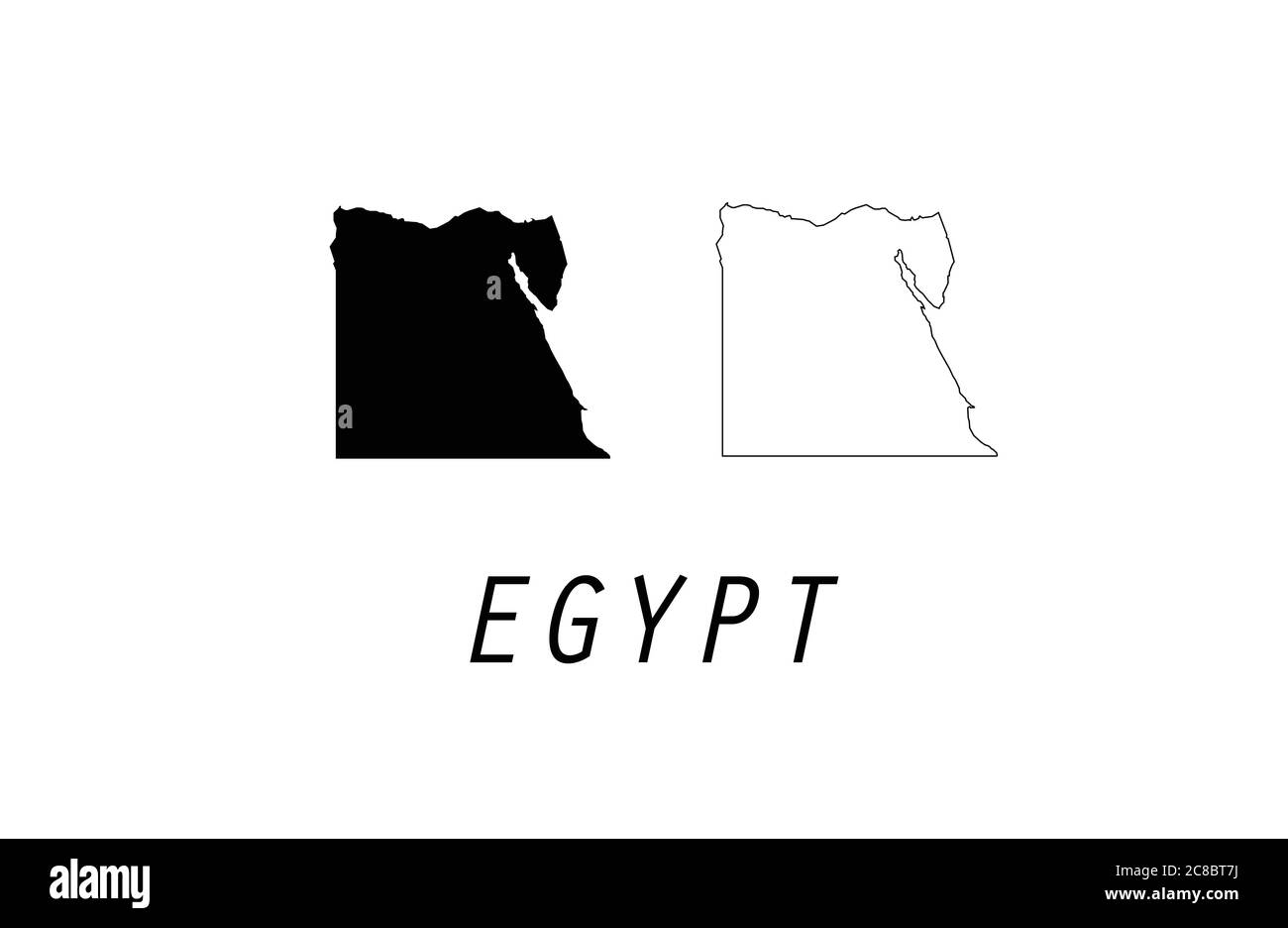 Egypt map outline vector illustration Stock Vector Image & Art - Alamy