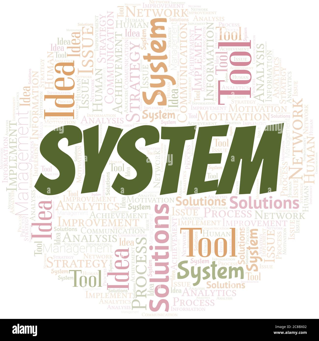 System typography vector word cloud. Wordcloud collage made with the ...