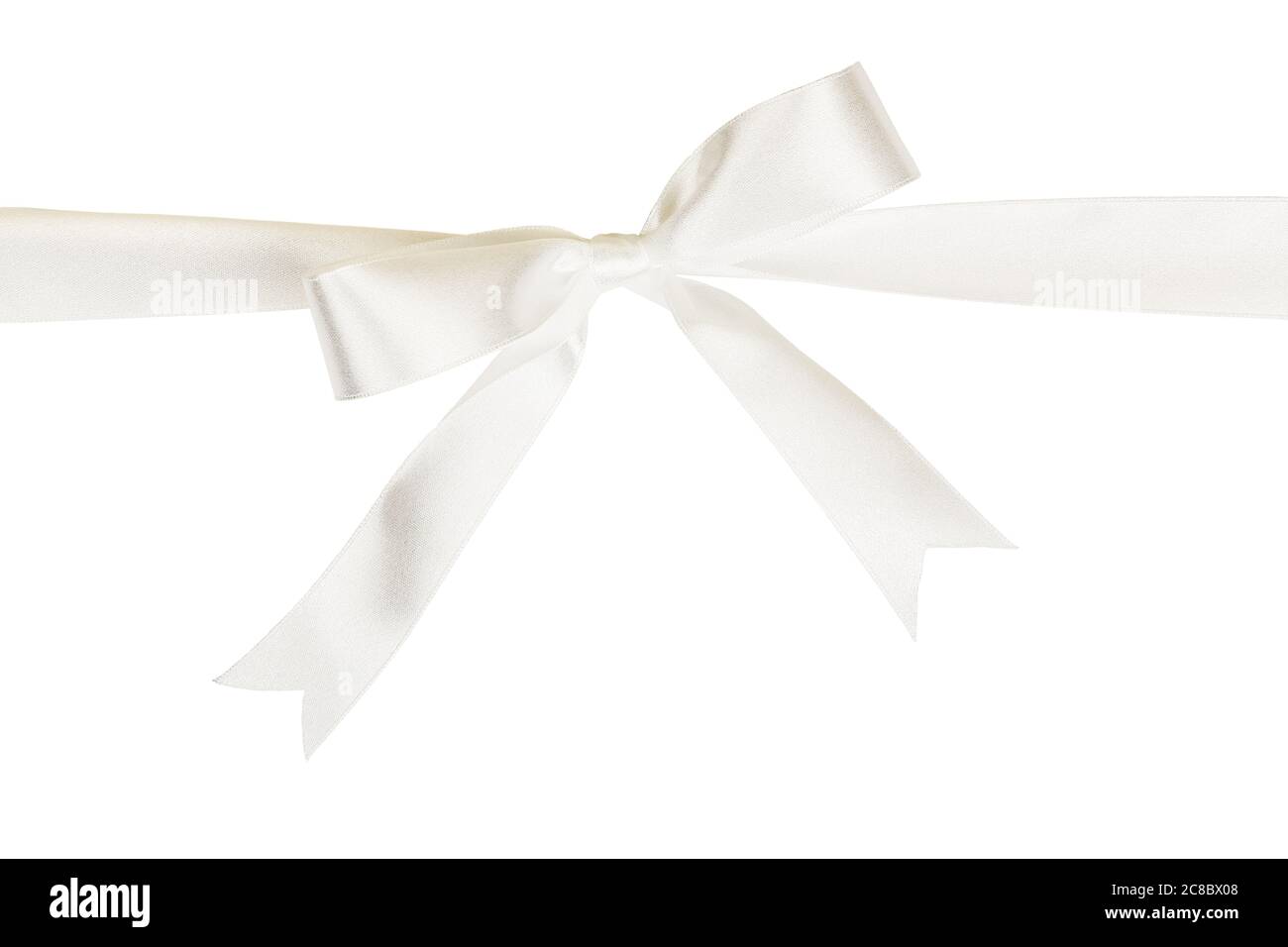 white satin ribbon bow isolated on white Stock Photo - Alamy