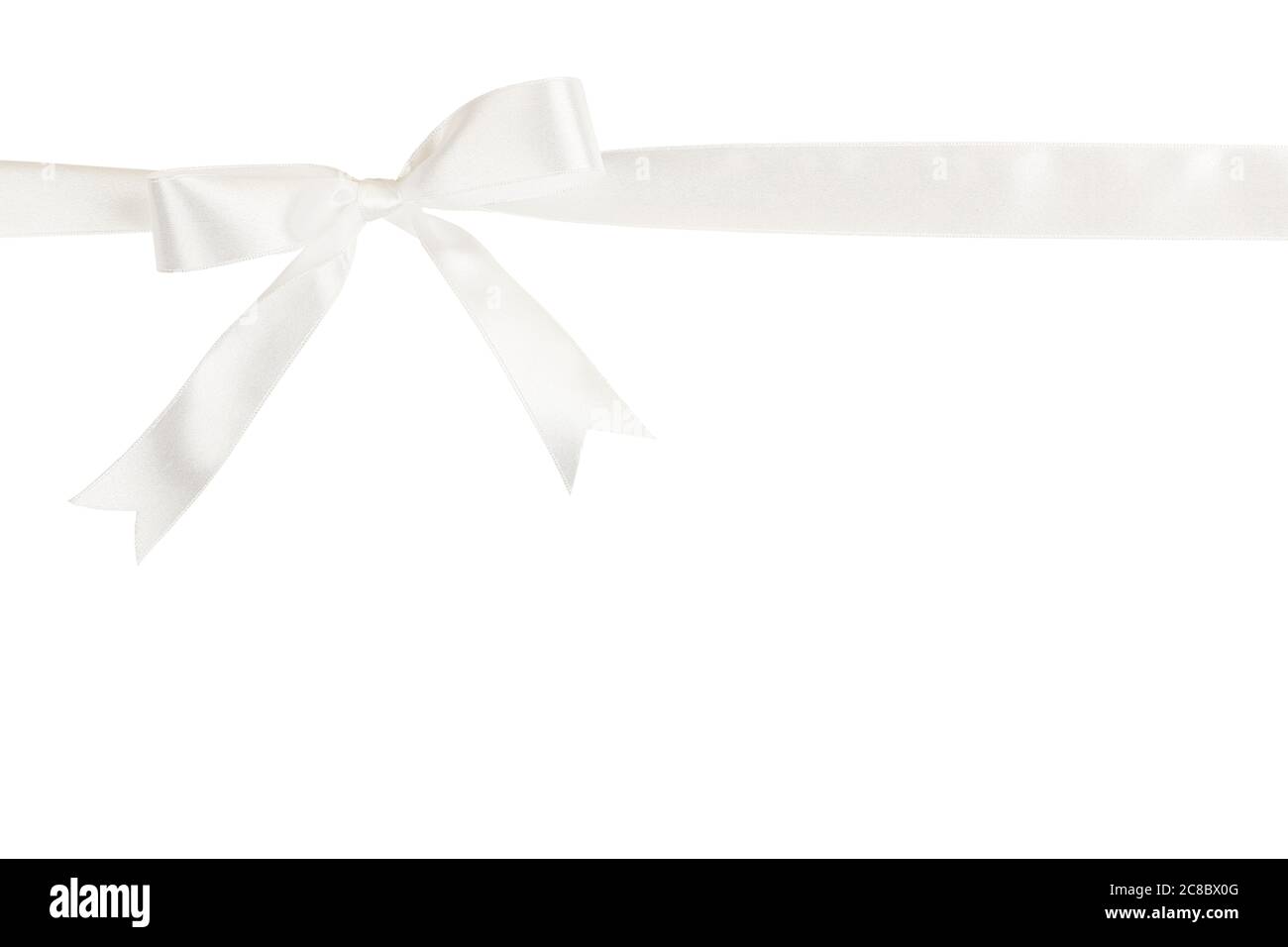 white satin ribbon bow isolated on white Stock Photo - Alamy