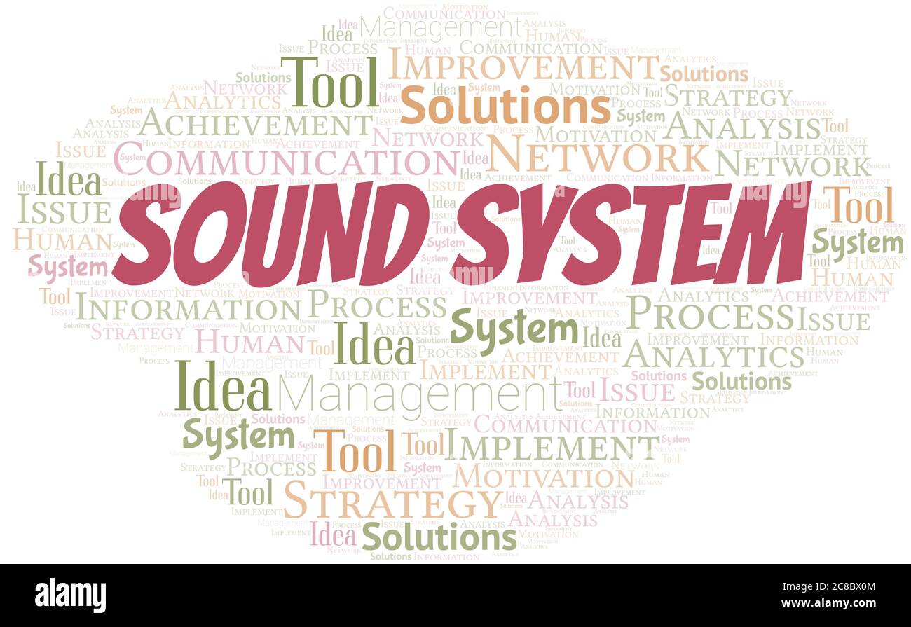 Sound System typography vector word cloud. Wordcloud collage made with ...