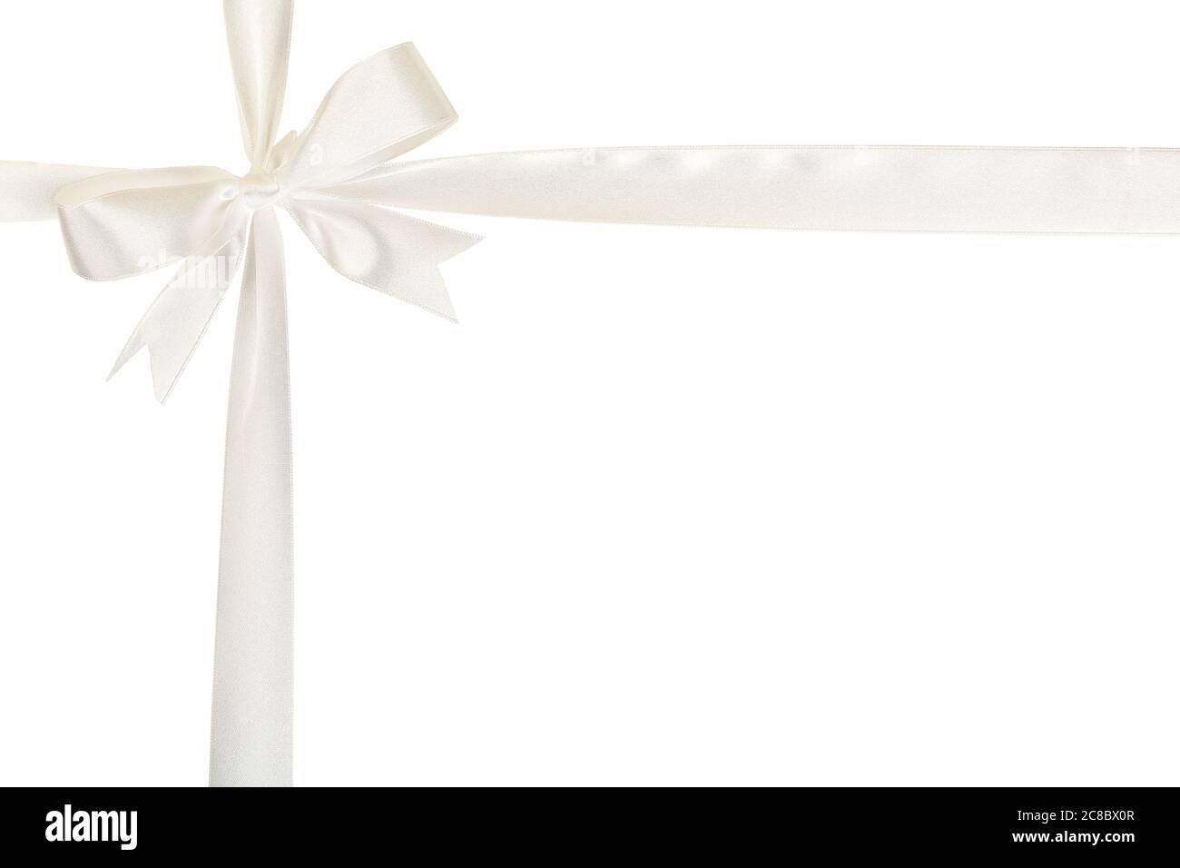 white satin ribbon bow isolated on white Stock Photo - Alamy