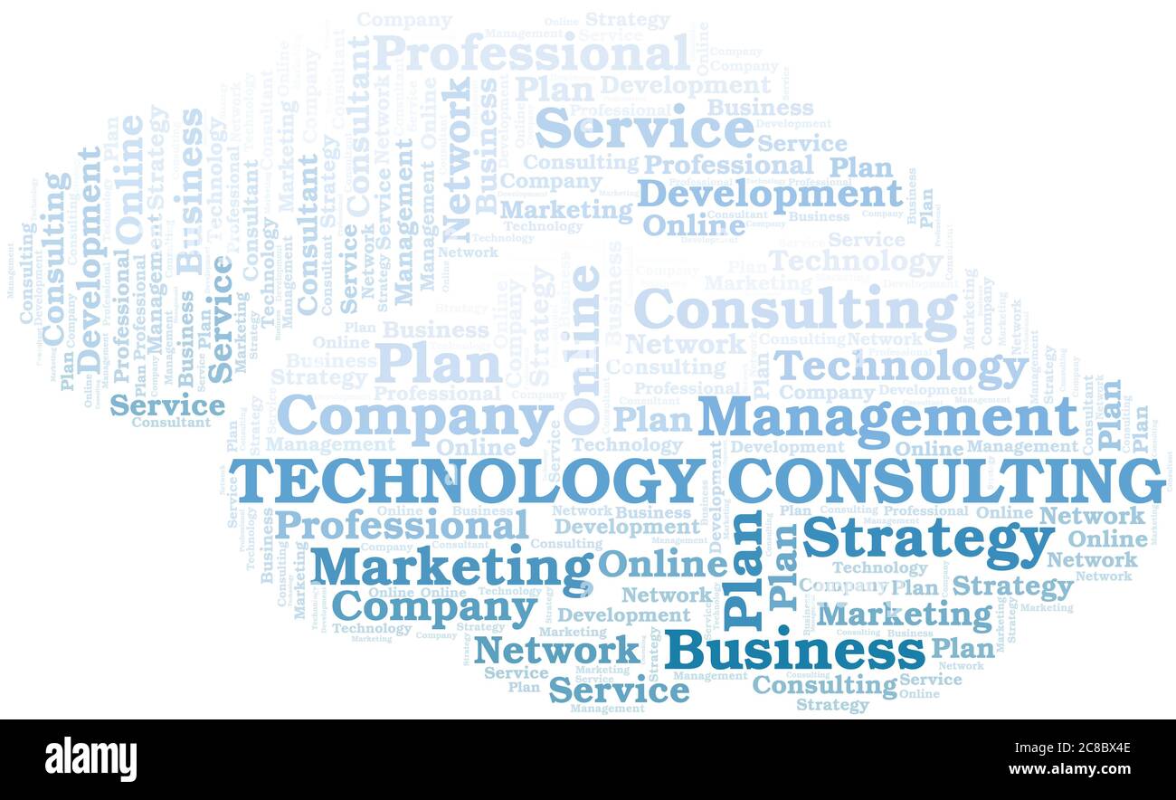 Technology Consulting typography vector word cloud. Wordcloud collage ...