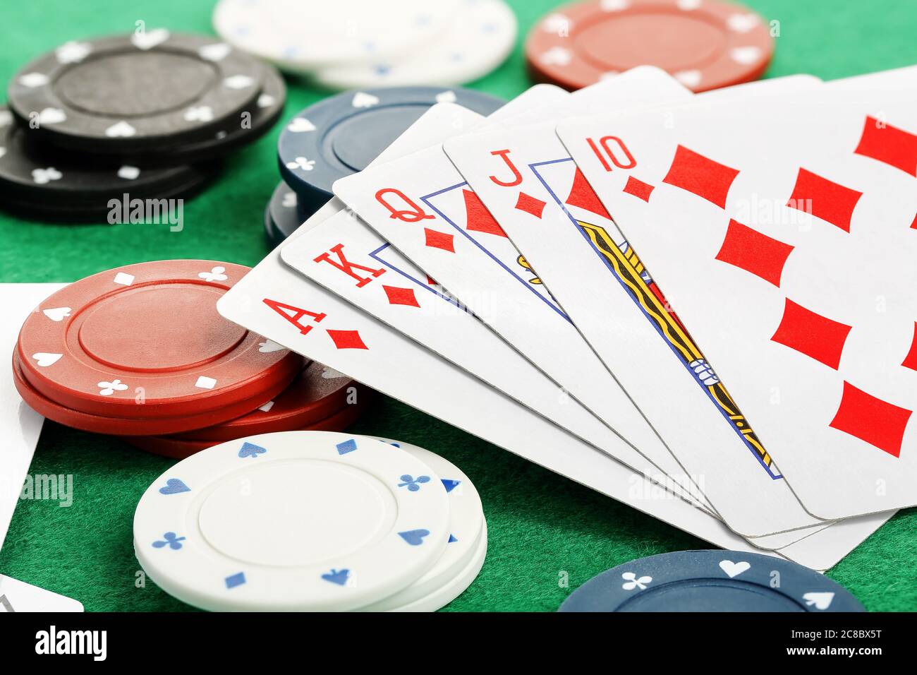 Royal flush combination cards hi-res stock photography and images - Alamy