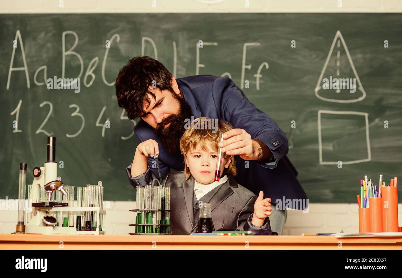 Childhood upbringing and education. Boy pupil achieving education ...