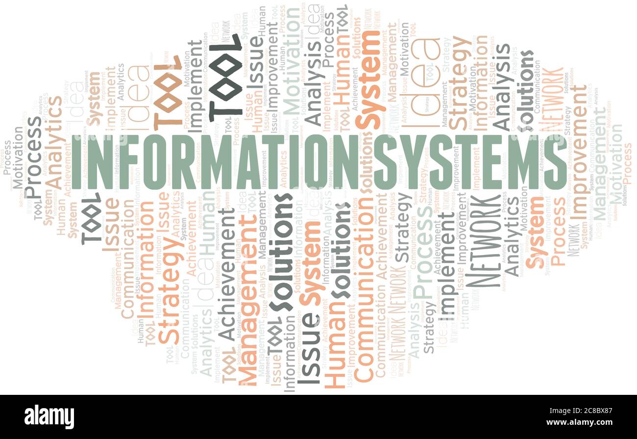 Information Systems typography vector word cloud. Wordcloud collage ...