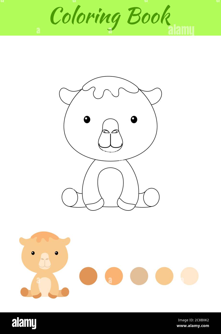 Coloring page little sitting baby camel. Coloring book for kids ...