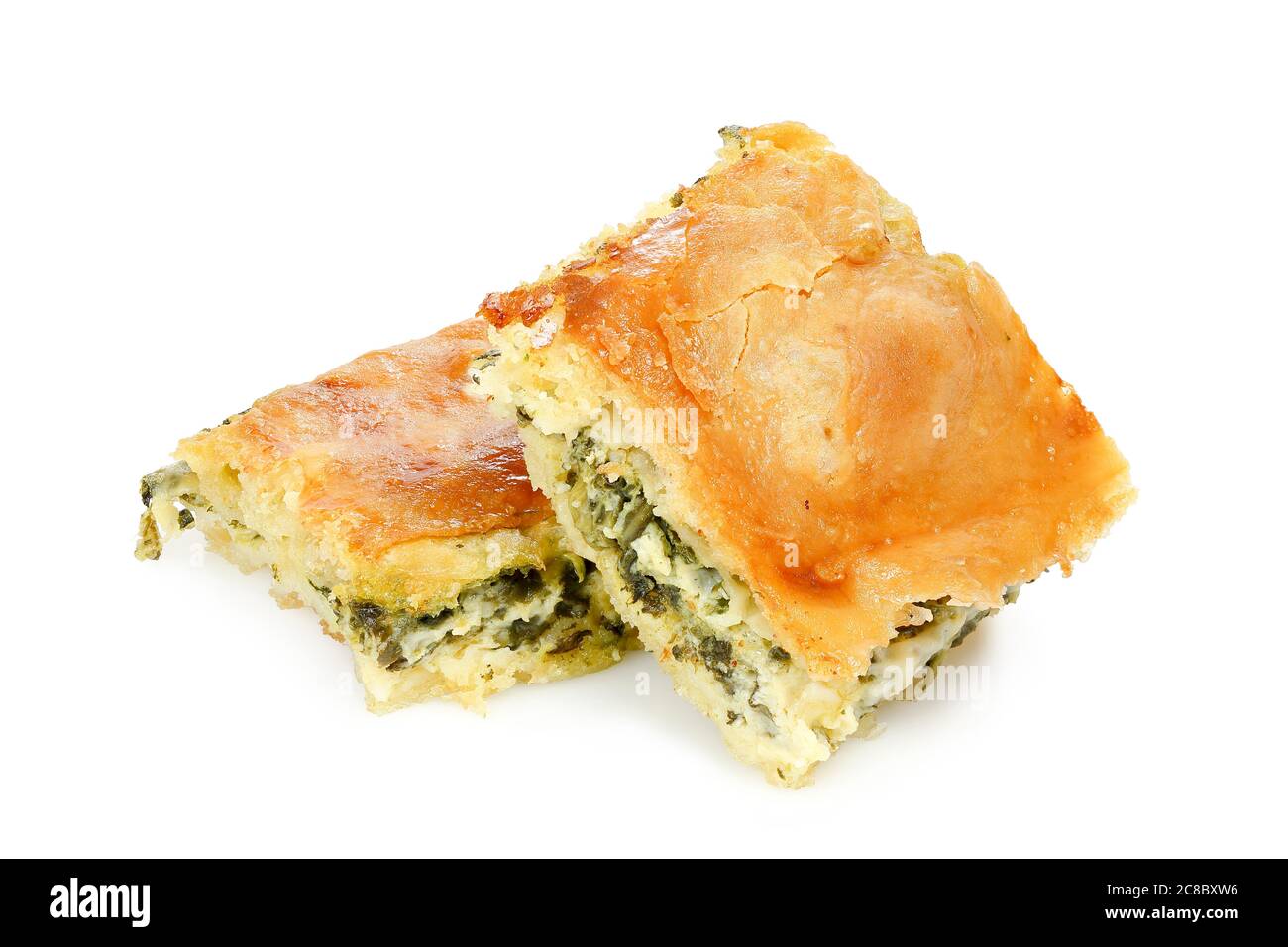 spinach pie or spanakopita with spinach and feta cheese, greek ...