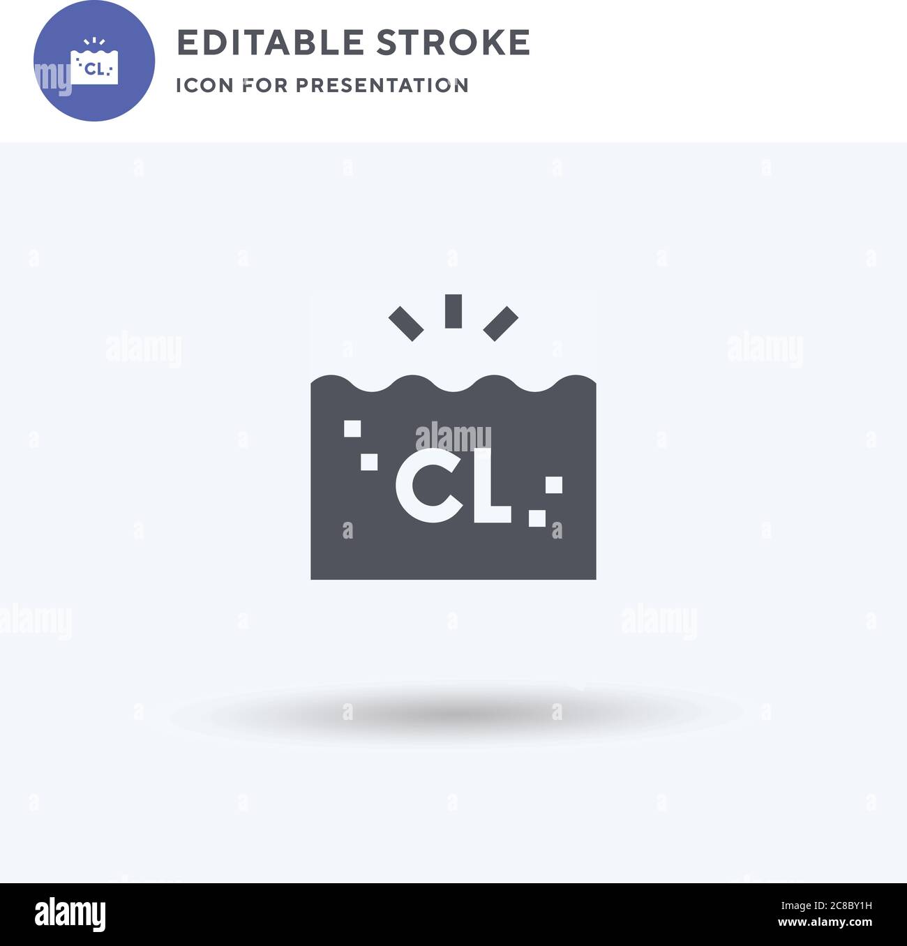 Chlorine icon vector, filled flat sign, solid pictogram isolated on ...