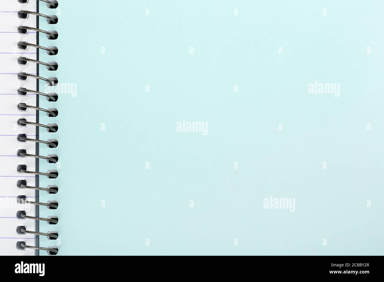 blank page of spiral notebook, closeup for messages Stock Photo - Alamy