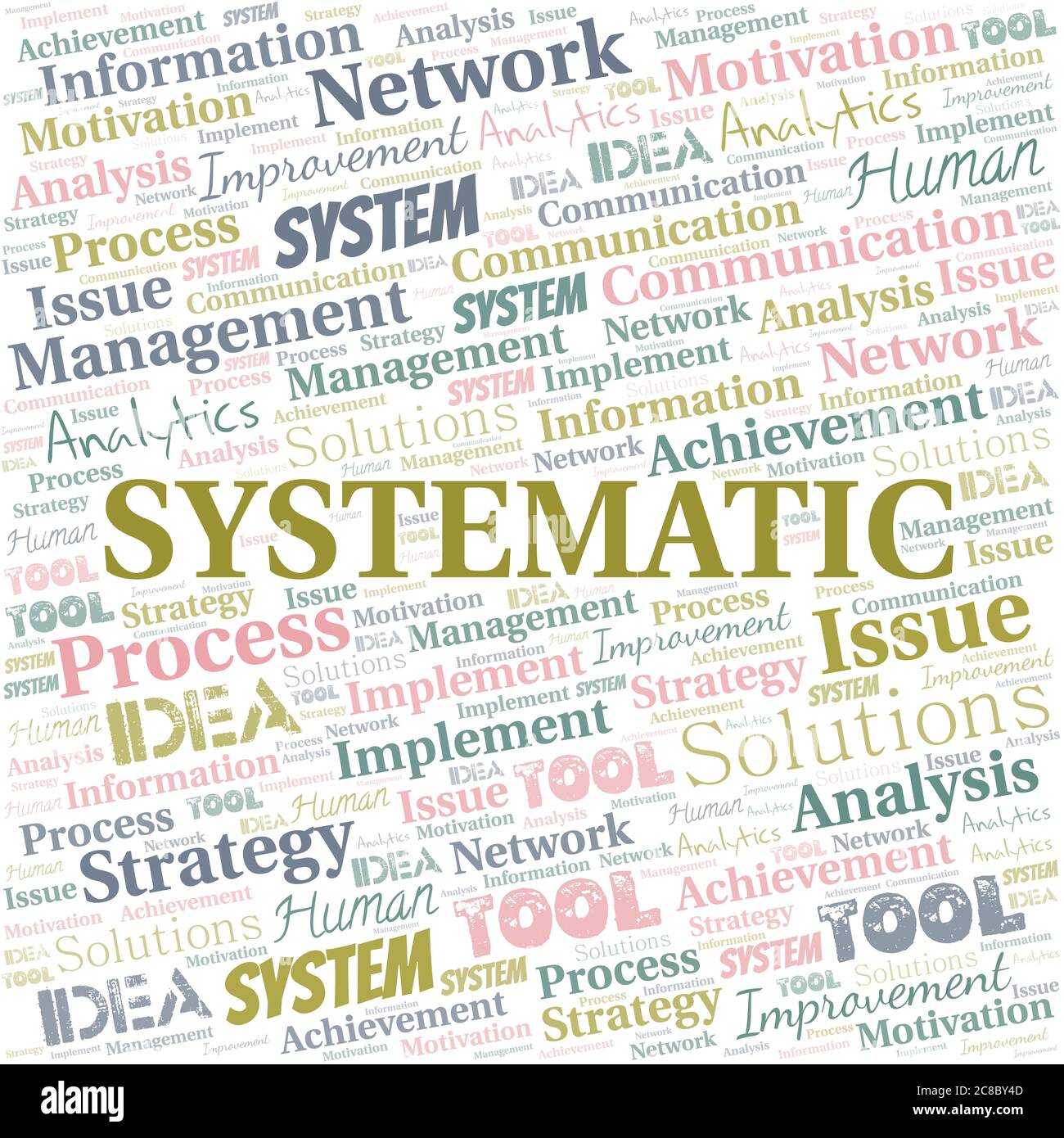 Systematic typography vector word cloud. Wordcloud collage made with ...