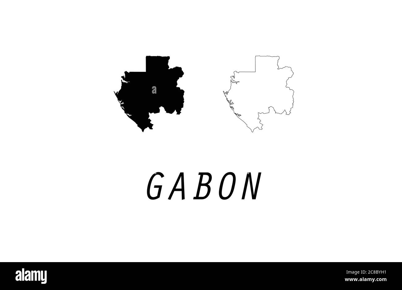 Gabon map outline vector illustration Stock Vector Image & Art - Alamy