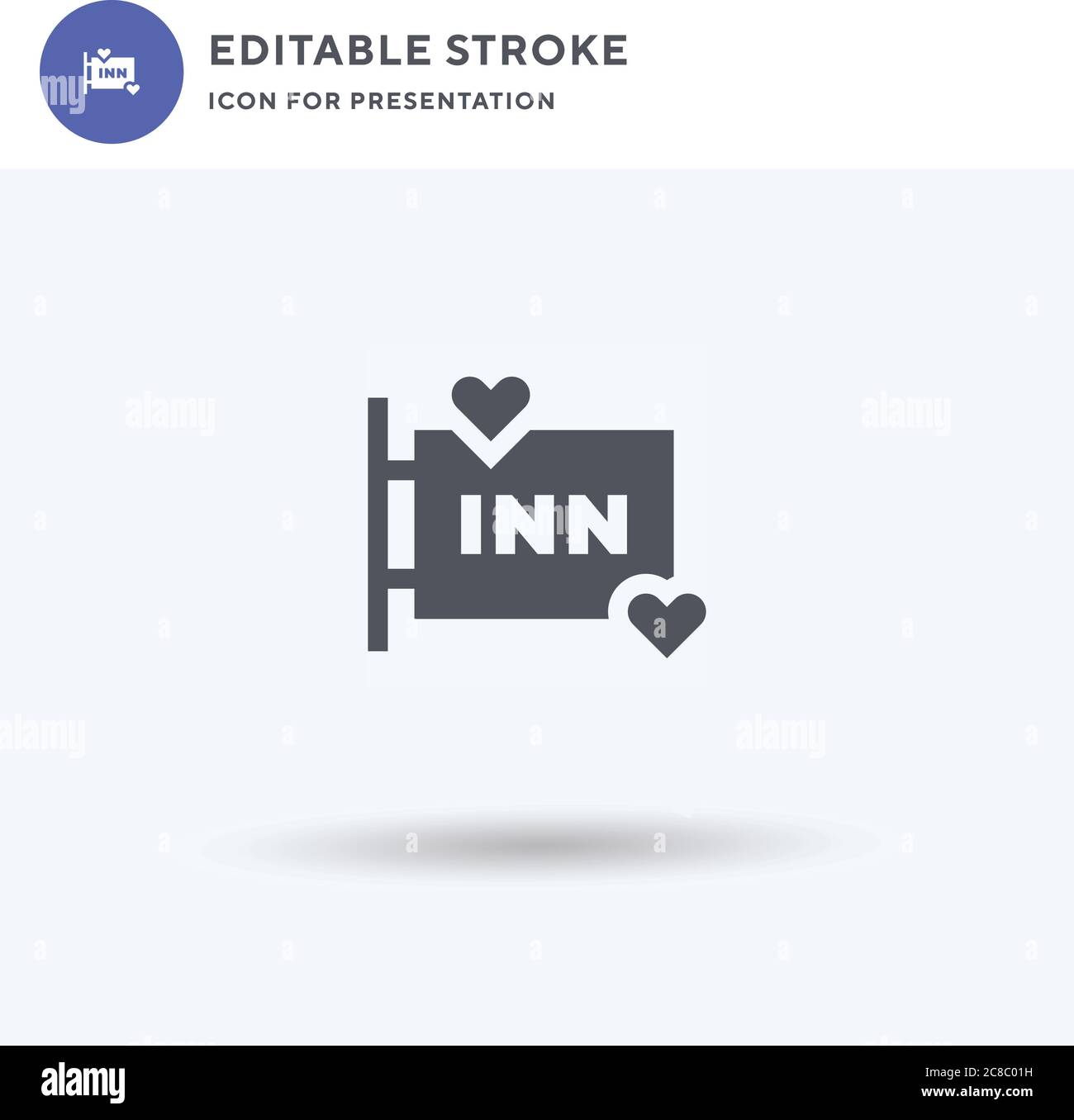 Inn icon vector, filled flat sign, solid pictogram isolated on white ...