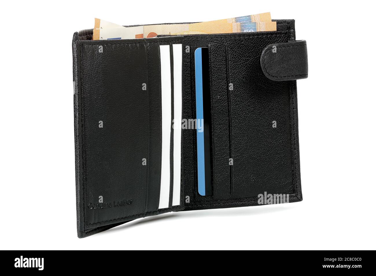 Black wallet euro bills hi-res stock photography and images - Alamy