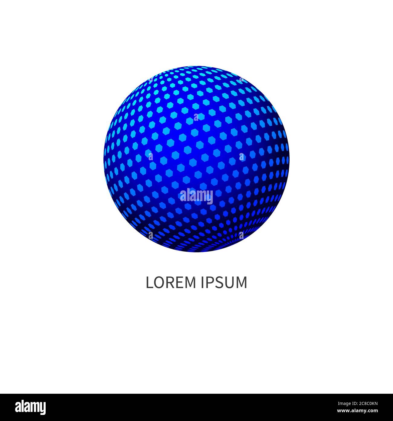 Communication logo, networking icon with blue sphere, business logo ...