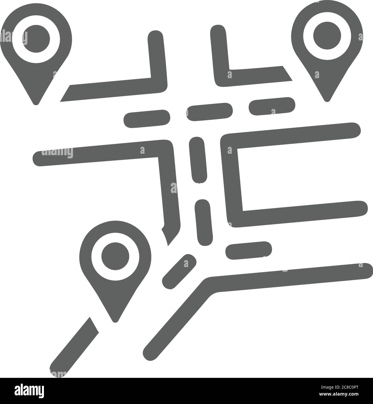 Highway Route Map Black and White Stock Photos & Images - Alamy