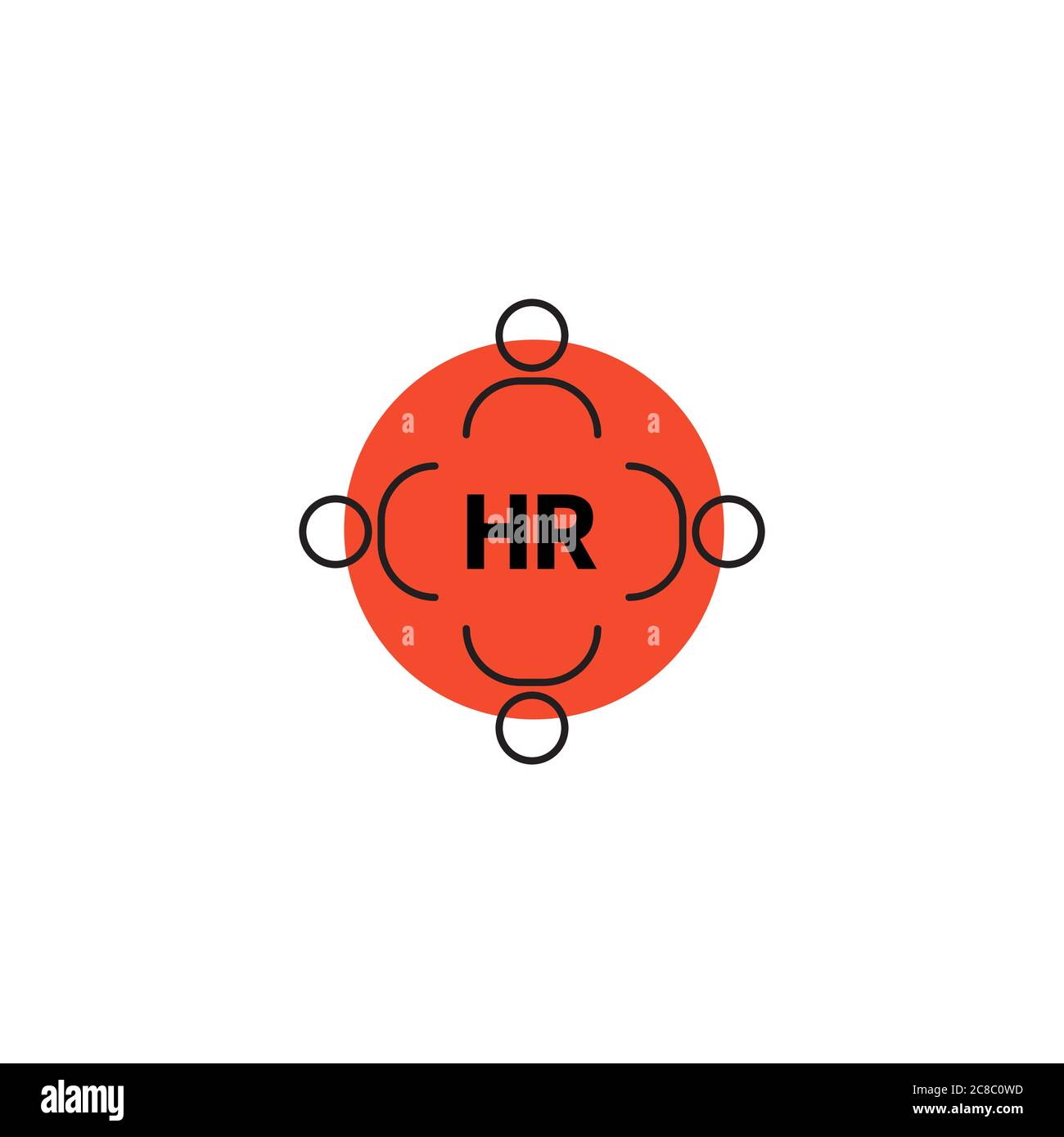 HR abstract minimal logo in shape of circle with people Stock Vector ...
