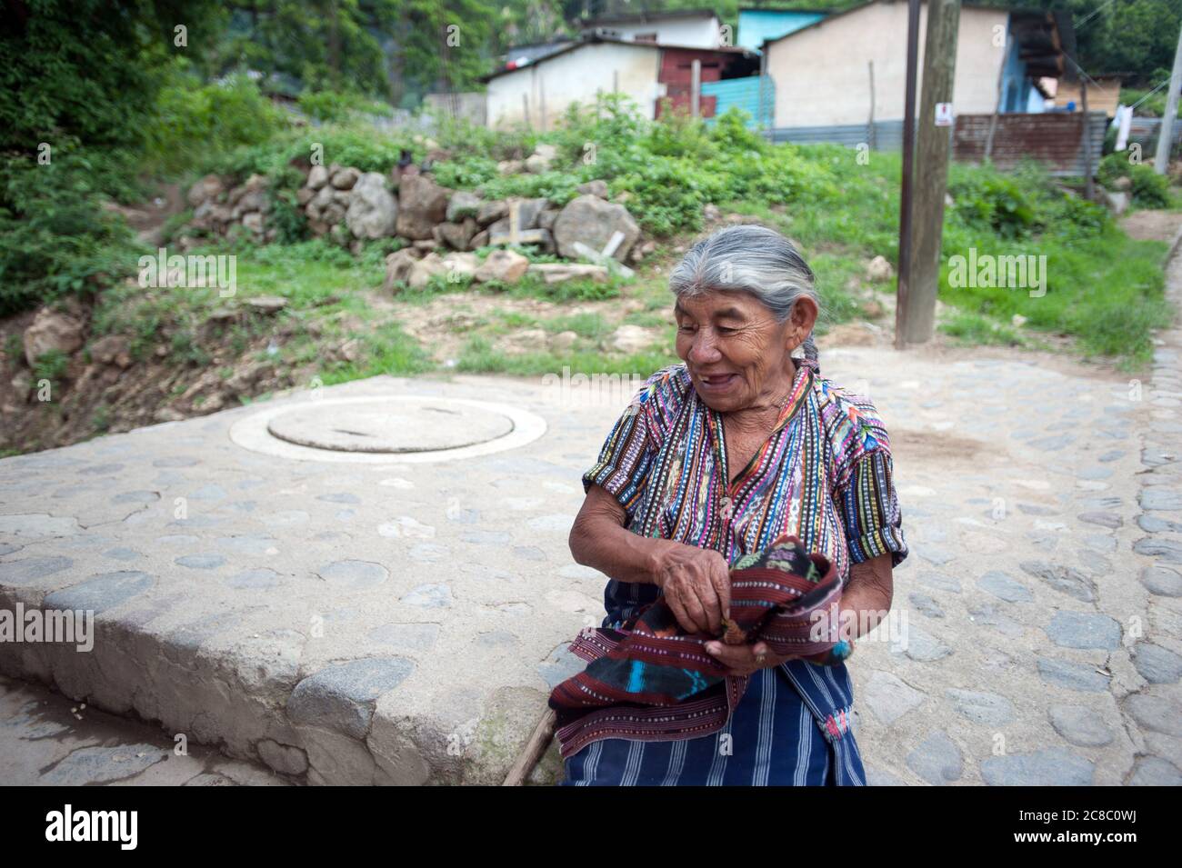 A maya indigenous woman in San Jorge La Laguna, Solola, Guatemala Stock ...