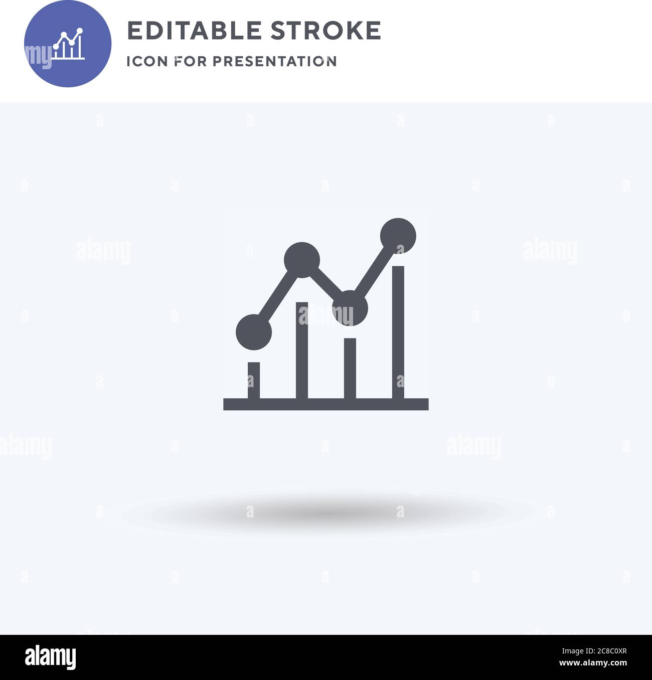 Graph icon vector, filled flat sign, solid pictogram isolated on white ...