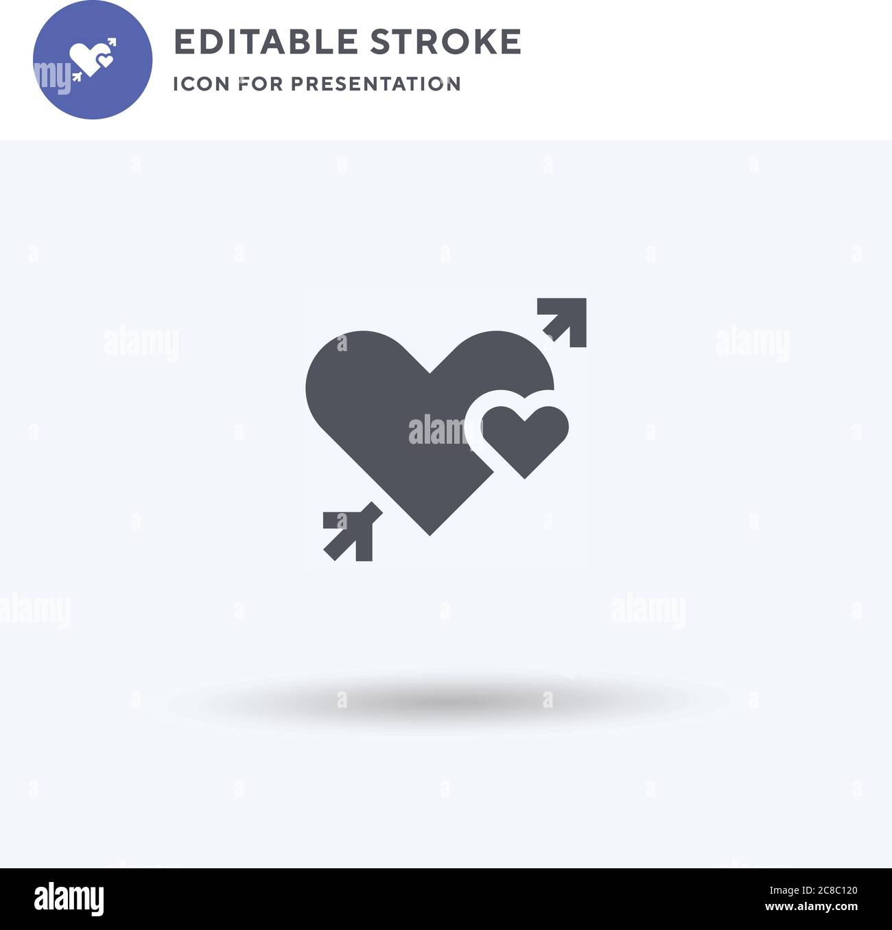 Heart icon vector, filled flat sign, solid pictogram isolated on white ...