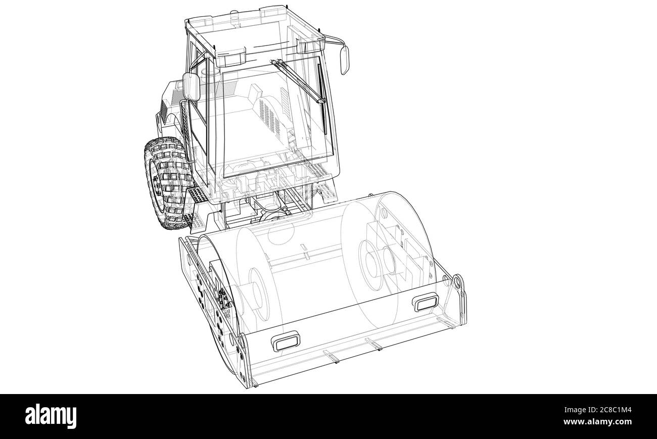 Construction machine. Asphalt compactor Stock Photo - Alamy