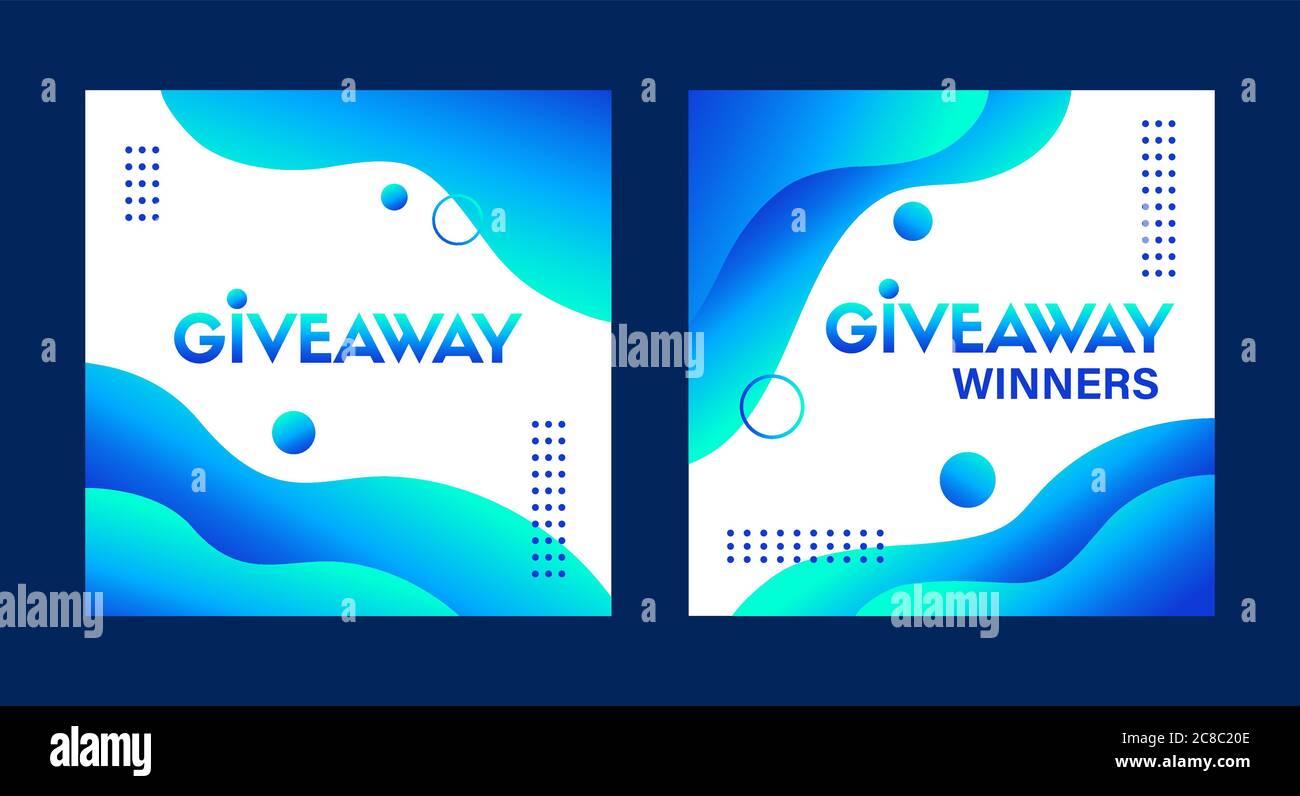 Giveaway and giveaway winners vector templates for social media contest ...