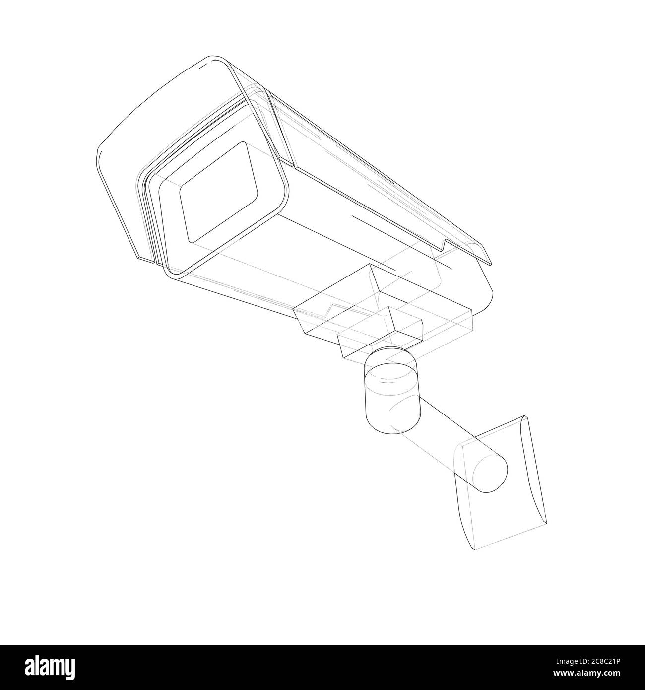 Outline CCTV camera. Security camera Stock Photo - Alamy