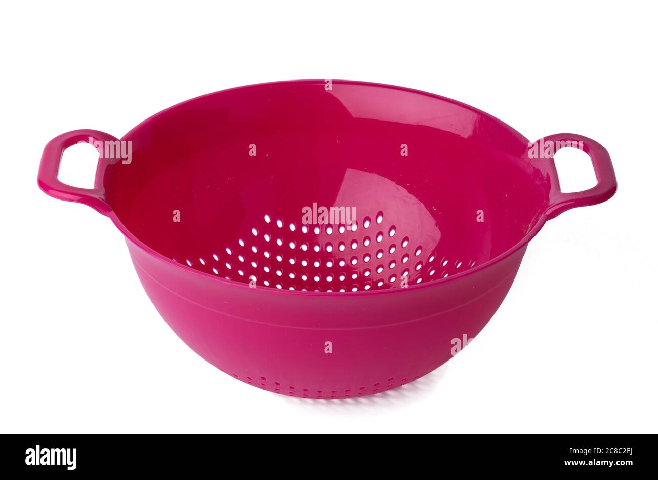 New plastic kitchen colander isolated on white Stock Photo - Alamy